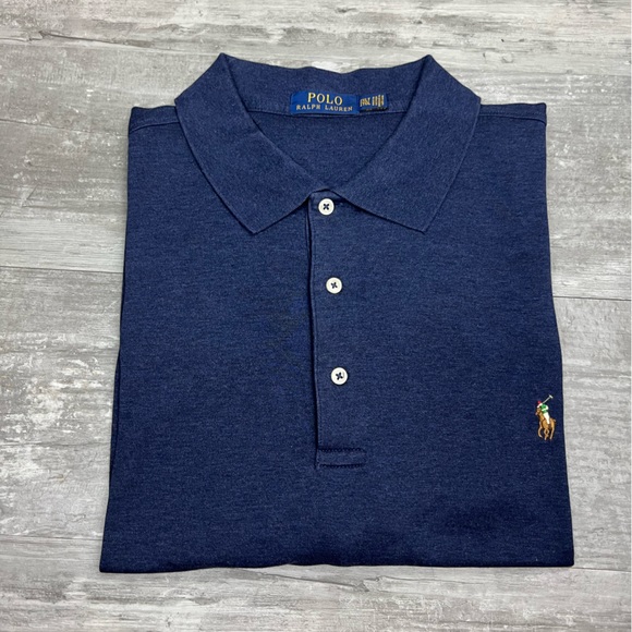 Polo Ralph Lauren | Shirts | Polo Ralph Lauren Navy Blue Heather Polo ...
